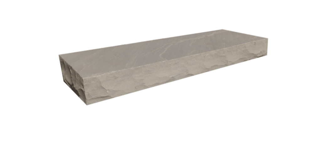 Dove Grey Sandstone Block Steps | rockface coping | pier caps